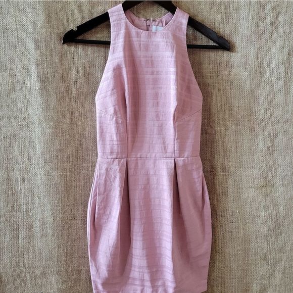 ASOS | Dresses | Asos Petite Pink Textured Fabric Sheath Dress Size ...